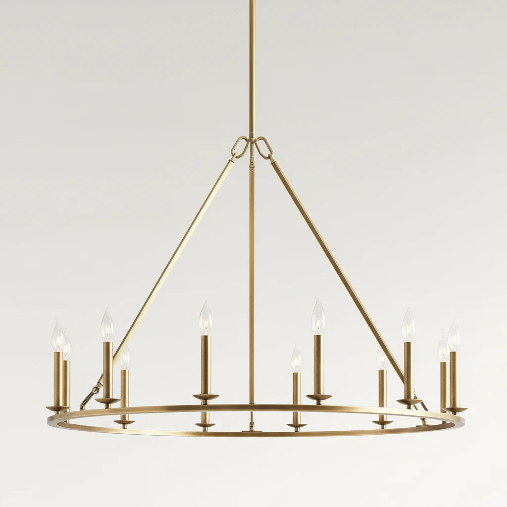 Ivan Rustic 12-Light Candle Iron Round Chandelier – At Ease Home Life