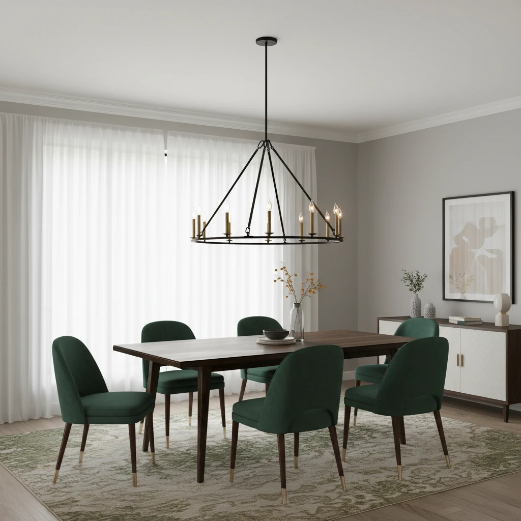 Ivan Rustic 12-Light Candle Iron Round Chandelier – At Ease Home Life