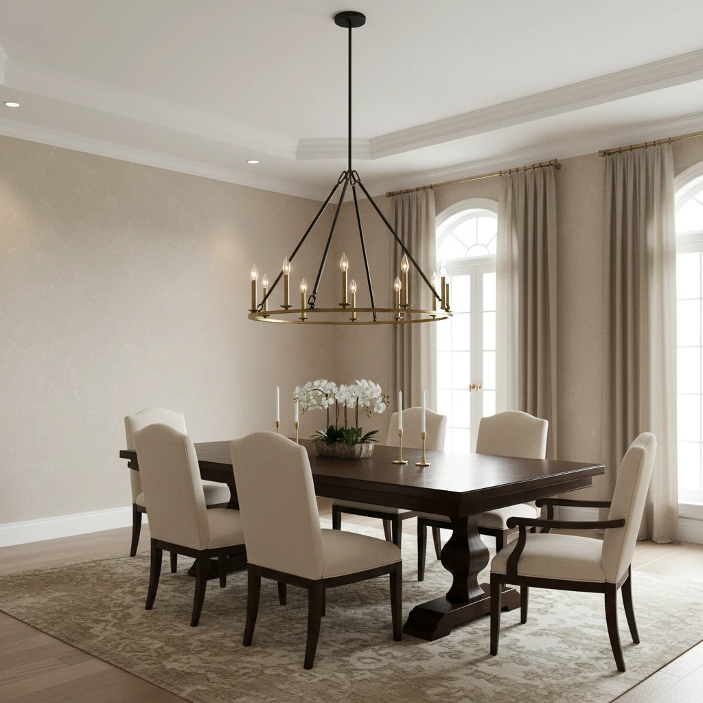 Ivan Rustic 12-Light Candle Iron Round Chandelier – At Ease Home Life