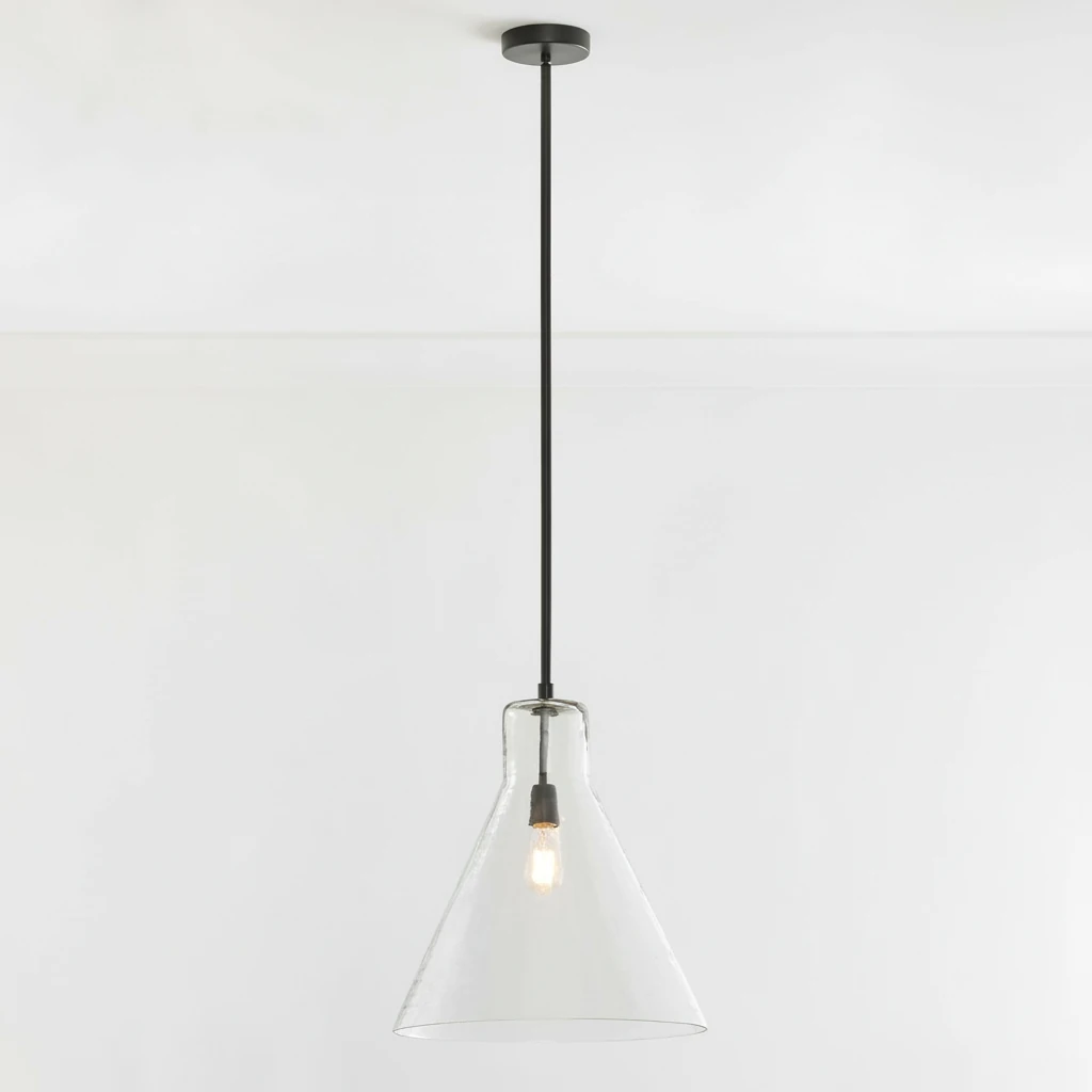 Gideon Farmhouse Hammered Glass Cone Pendant Light – At Ease Home Life